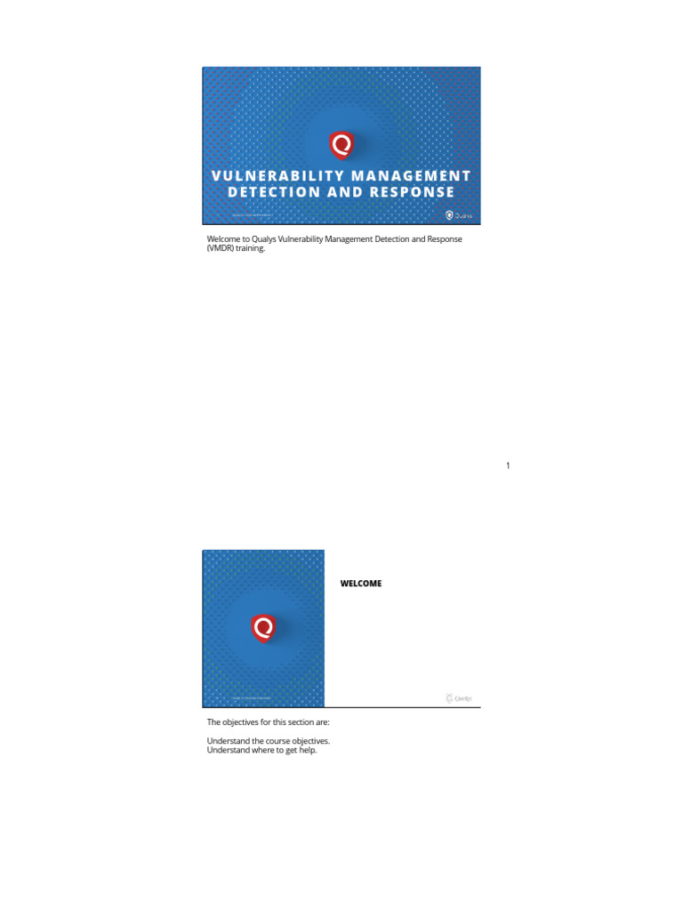 Qualys VMDR Training Overview and Resources | PDF | Vulnerability ...