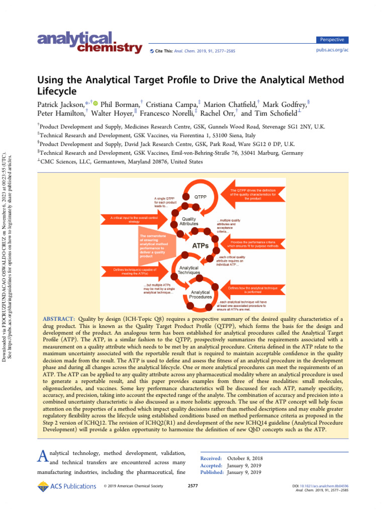Using Analytical Target Profiles in Method Development | PDF ...