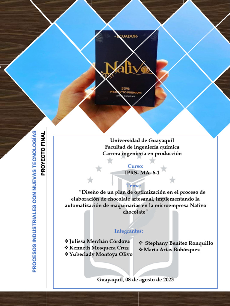 Procesos Industriales - T6 Proyecto Final Nativo Chocolate | PDF