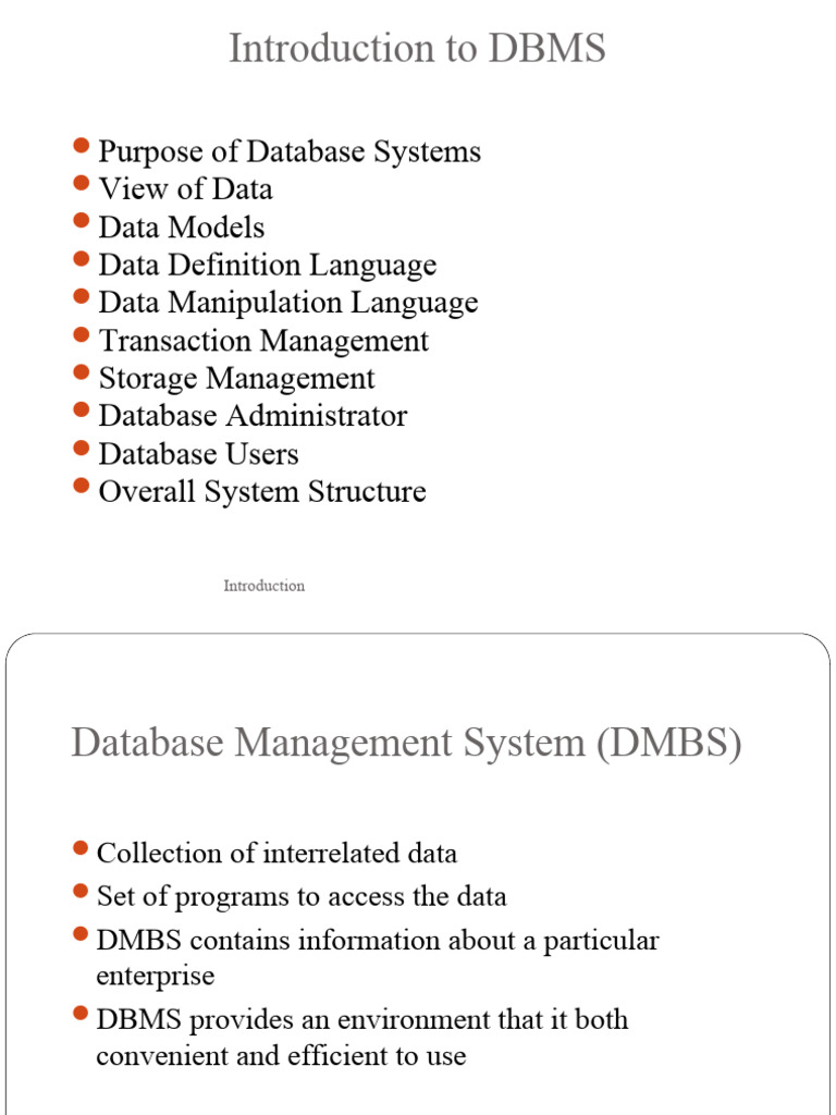 Introduction To DBMS | PDF | Databases | Database Transaction Introduction To DBMS | PDF | Databases | Database Transaction