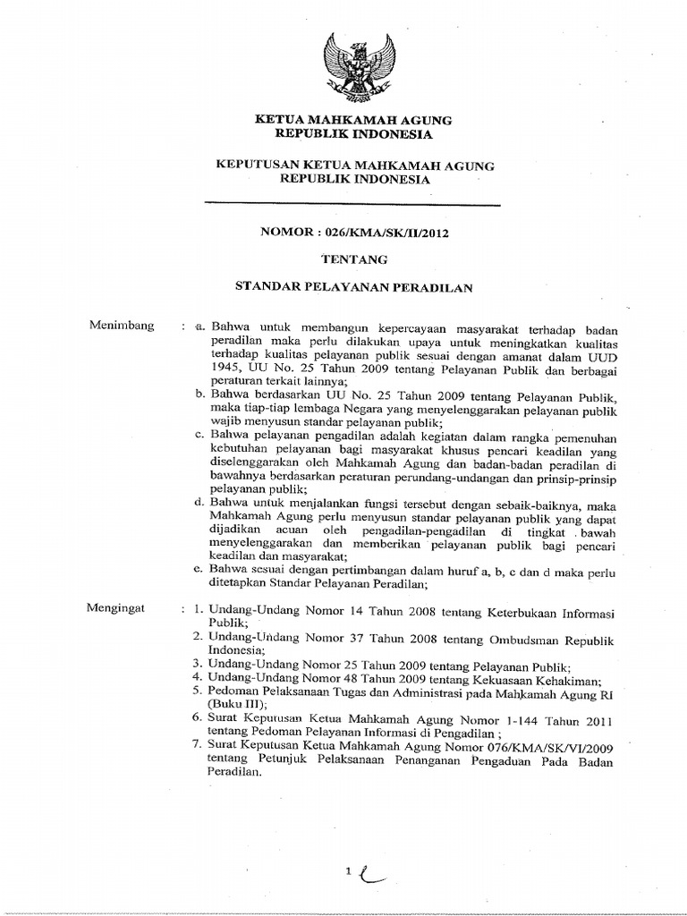 SK Kma Nomor 26 Kma SK II 2012 | PDF