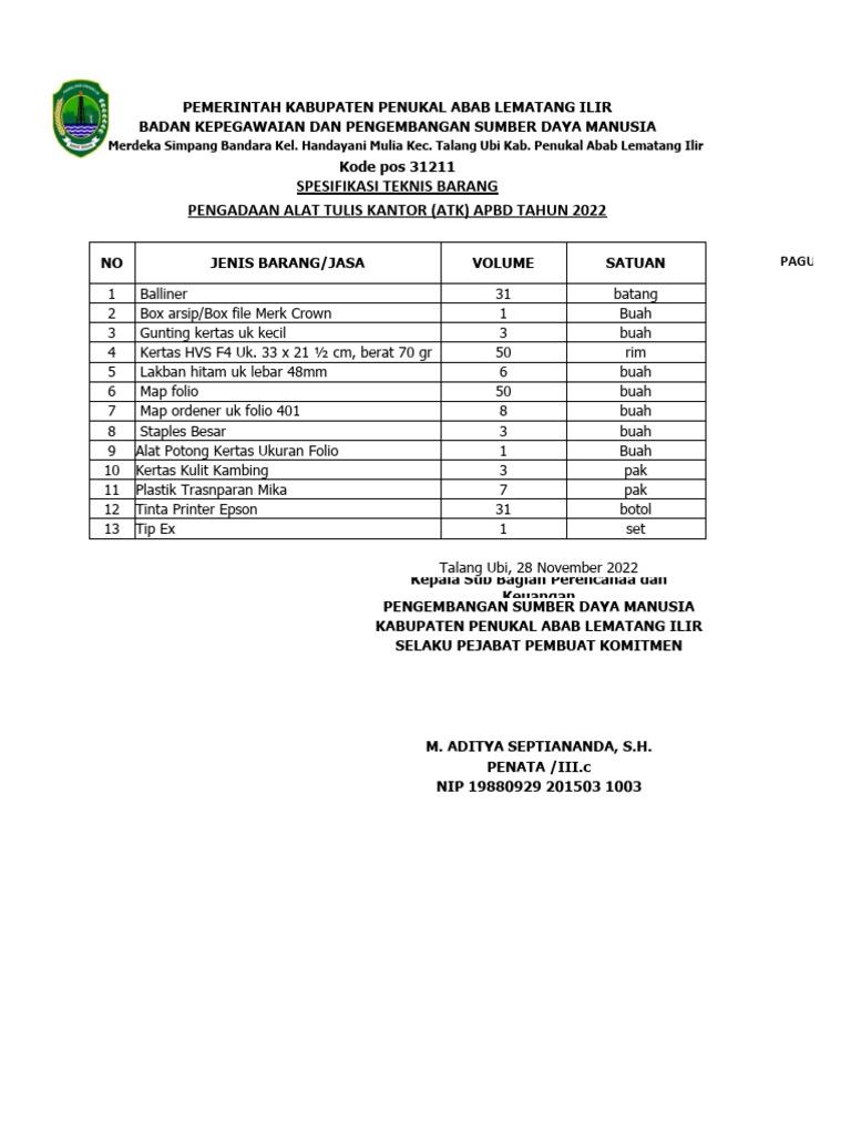 HPS & Spek Atk 2022 | PDF