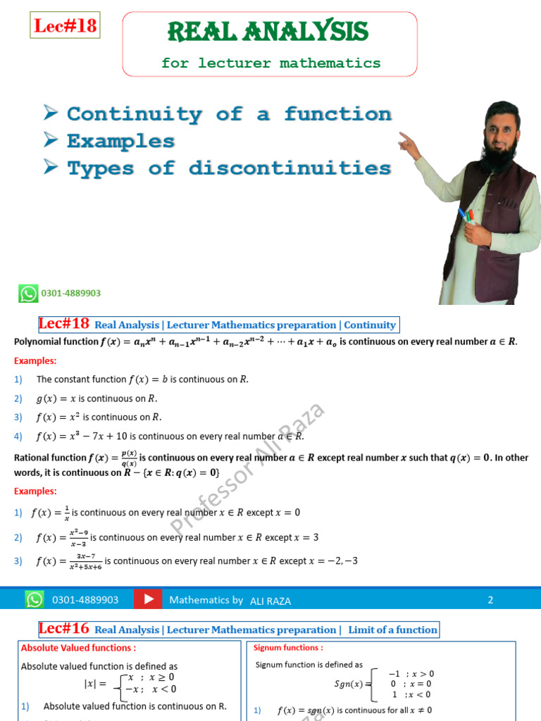 Real Analysis Lec#18 | PDF | Function (Mathematics) | Continuous Function