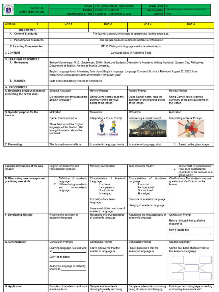 DLL in Eapp - Q1week1 | PDF | Learning | Communication