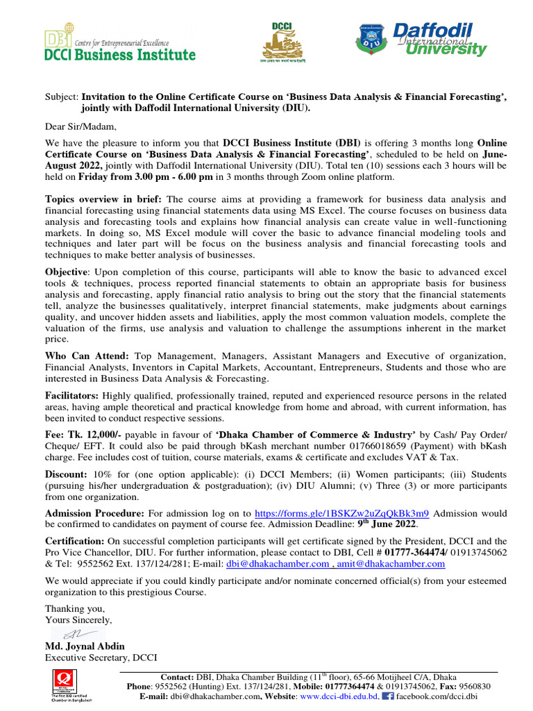 Online Certificate in Data Analysis & Forecasting | PDF | Valuation (Finance) | Private Sector