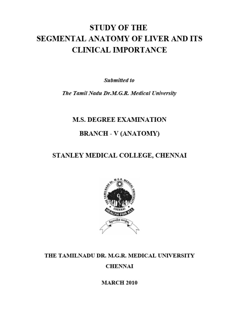 Thesis Liver Segmental Anatomy | PDF | Liver | Vein