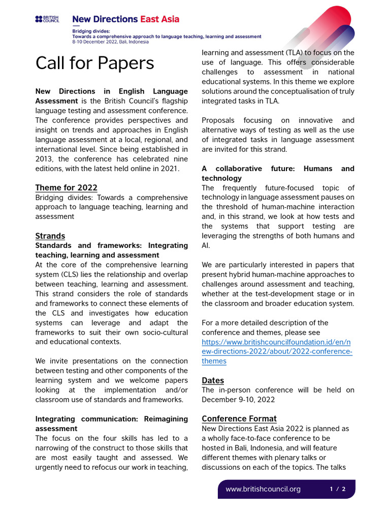 Call For Papers - New Directions East Asia 2022 | PDF