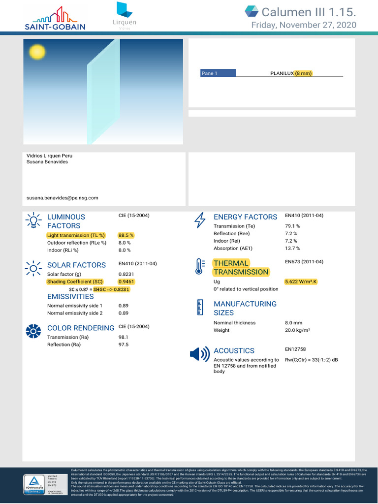 Data Sheet - Specifications Glazing - 8mm | PDF