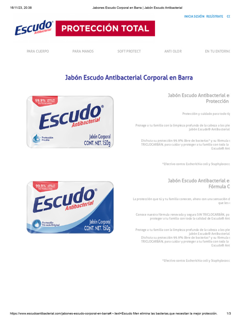 Jabones Escudo Corporal en Barra - Jabón Escudo Antibacterial ...