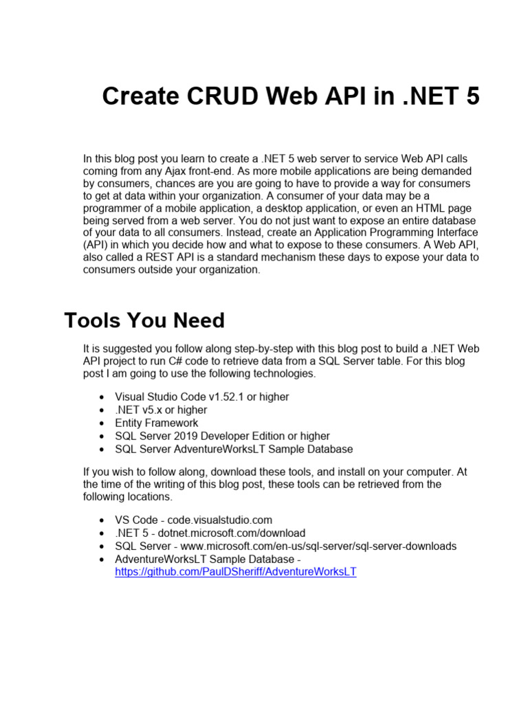 Ajax BuildWebAPI | PDF | Microsoft Sql Server | World Wide Web