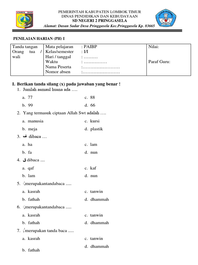 Soal-Soal KLS 1 | PDF | Seni & Disiplin Bahasa