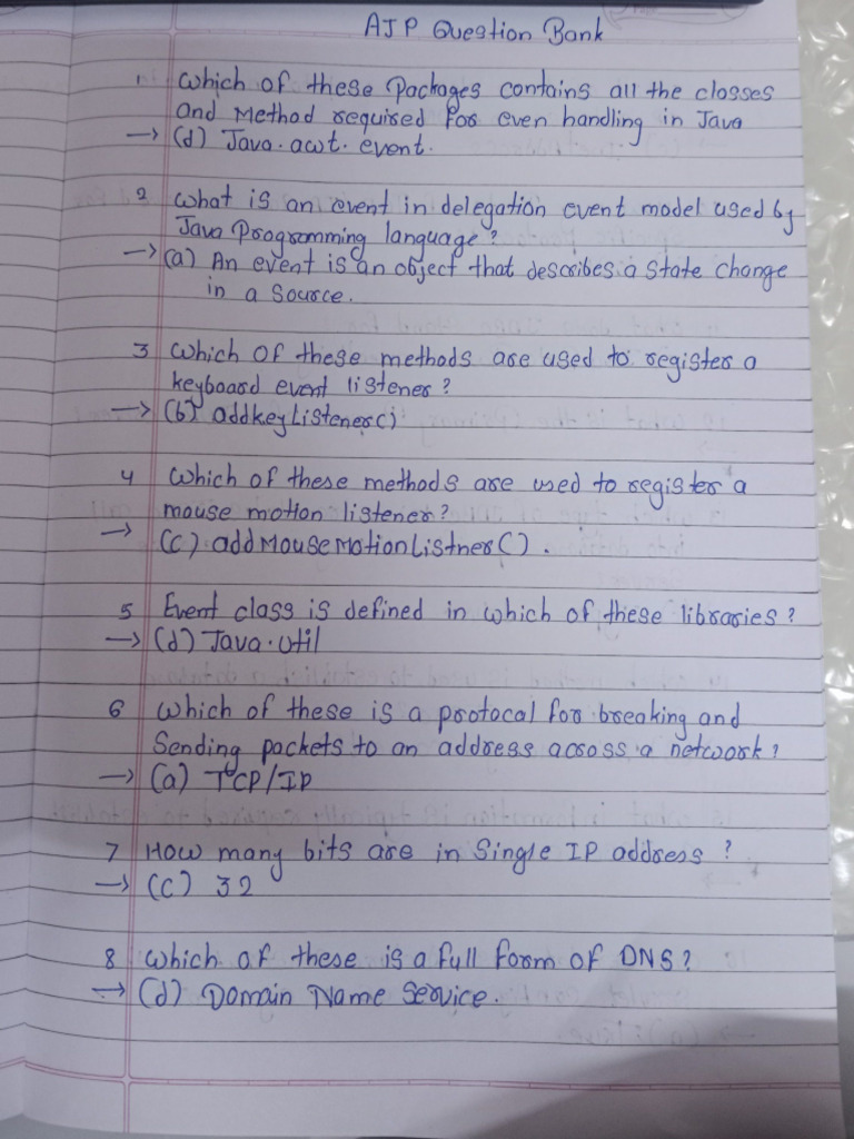 Ajp Question Bank Ans 02-Nov-2023 21-19-28 | PDF