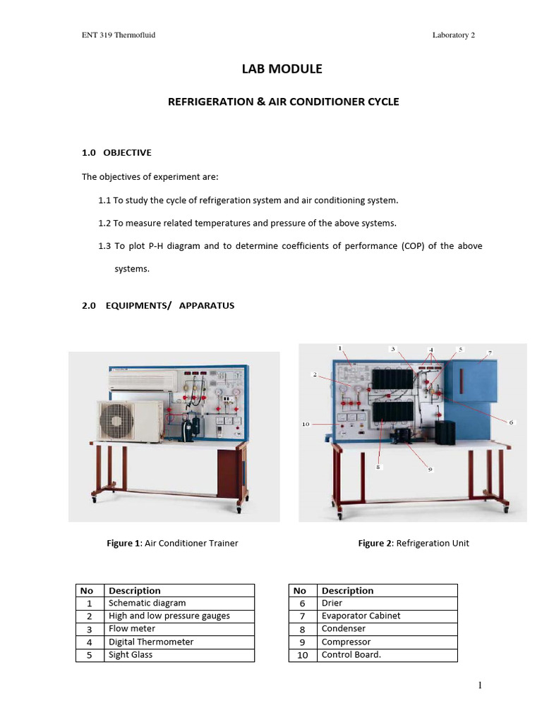 LAB 2 - Refrigerator - Module | PDF | Air Conditioning | Enthalpy