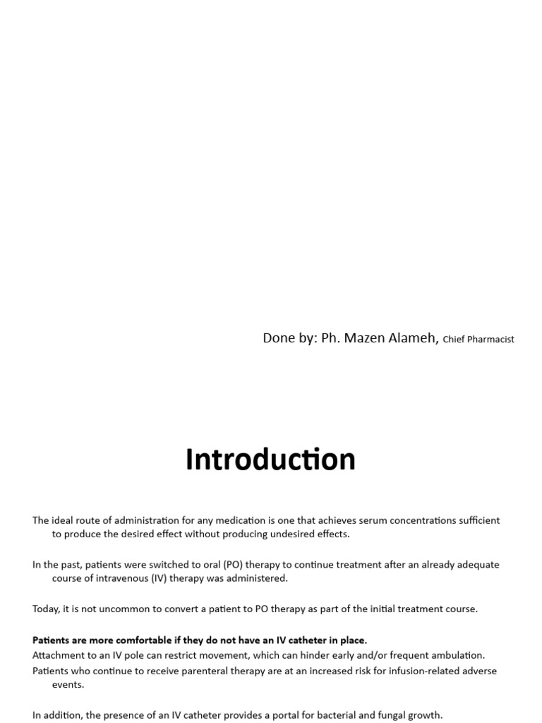 IV To PO Therapy Conversion | PDF | Intravenous Therapy | Antibiotics