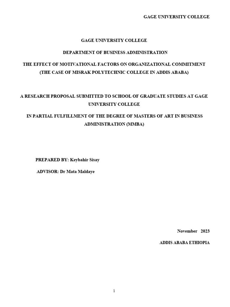 Sample Prososal | PDF | Motivation | Motivational