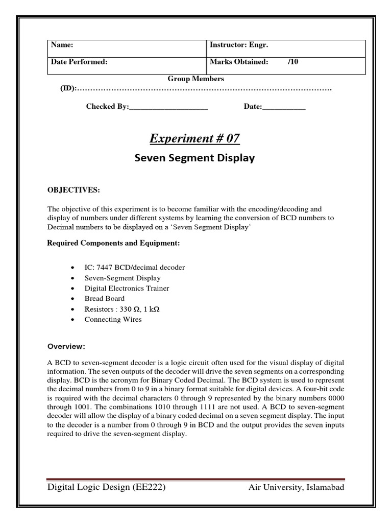 DLD 7-1 | PDF | Binary Coded Decimal | Electrical Engineering