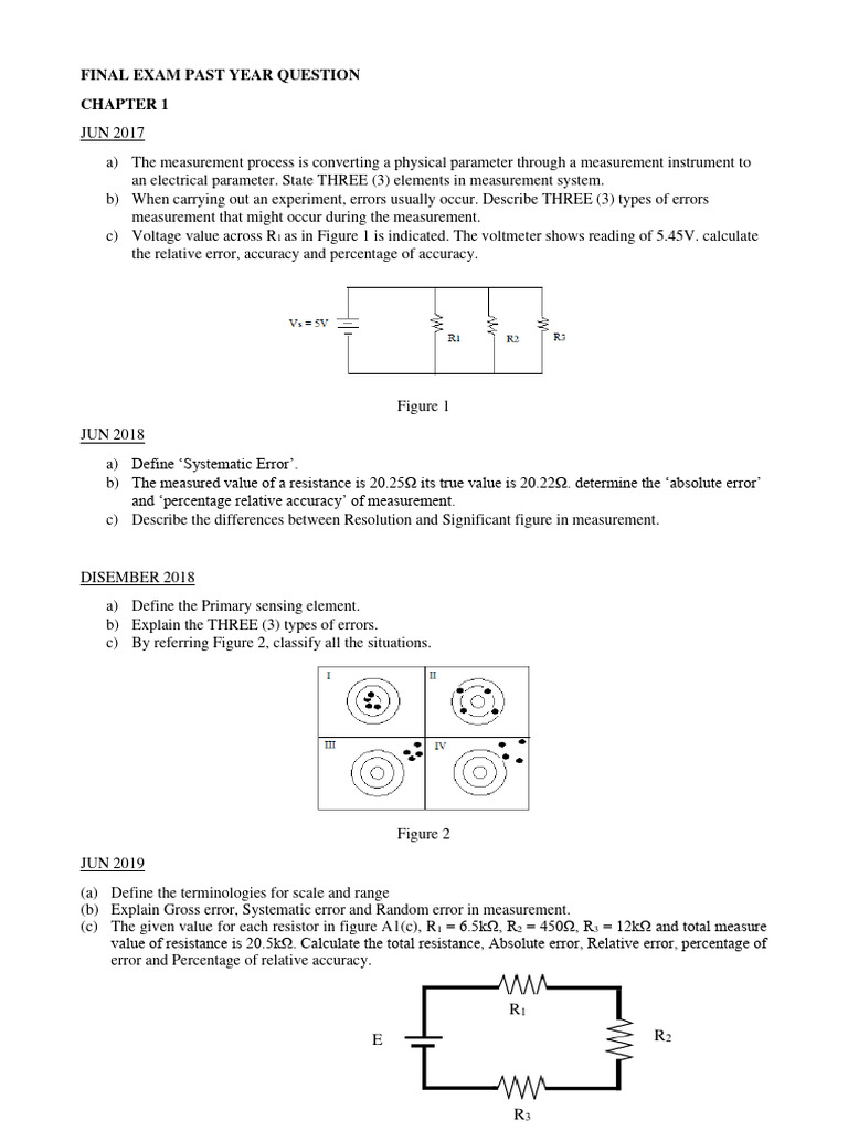 Electrical Engineering Final Exam Questions | PDF | Amplitude | Metrology