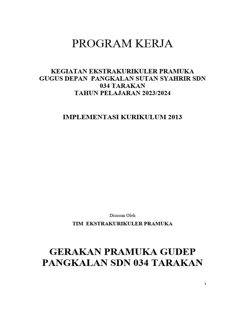 Program Kerja Gudep 2023 | PDF
