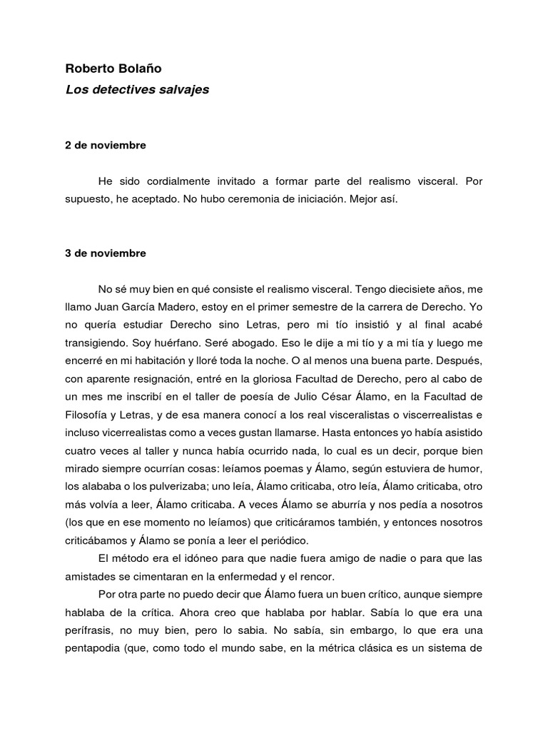 Iniciación al Realismo Visceral | PDF