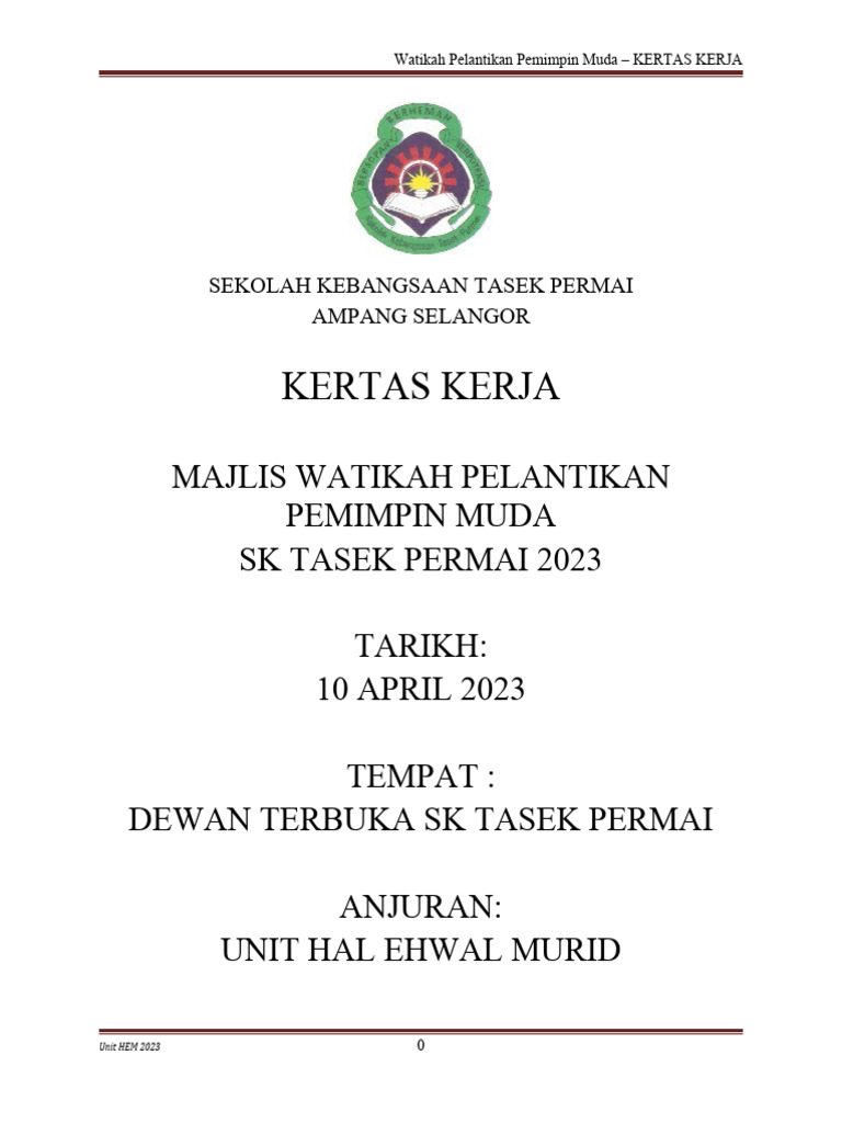 Kertas-Kerja-Majlis-Watikah-Pelantikan SKTP | PDF