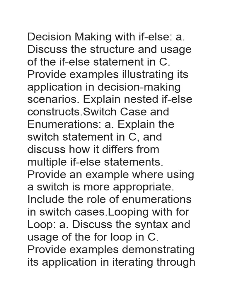 C Programming Long Questions - 231206 - 191236 | PDF | Pointer (Computer Programming) | Control Flow