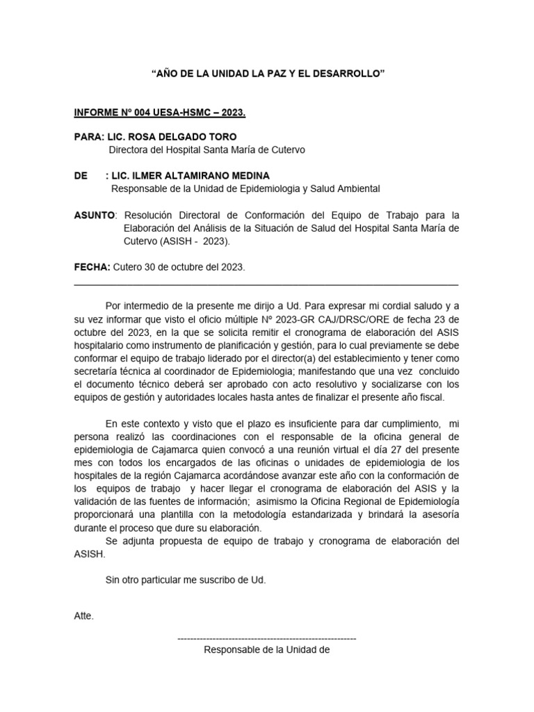 Informe Asis | PDF | Hospital