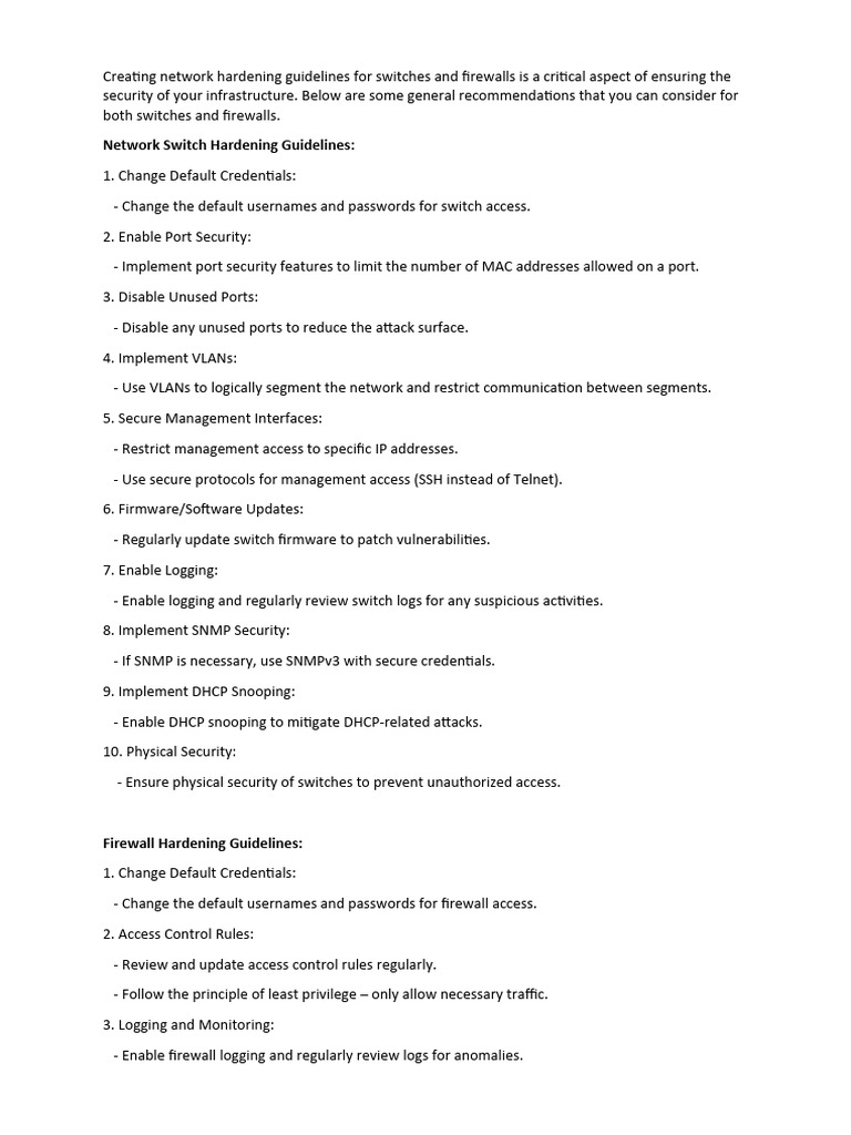 Network Hardening Guidelines | PDF Network Hardening Guidelines | PDF