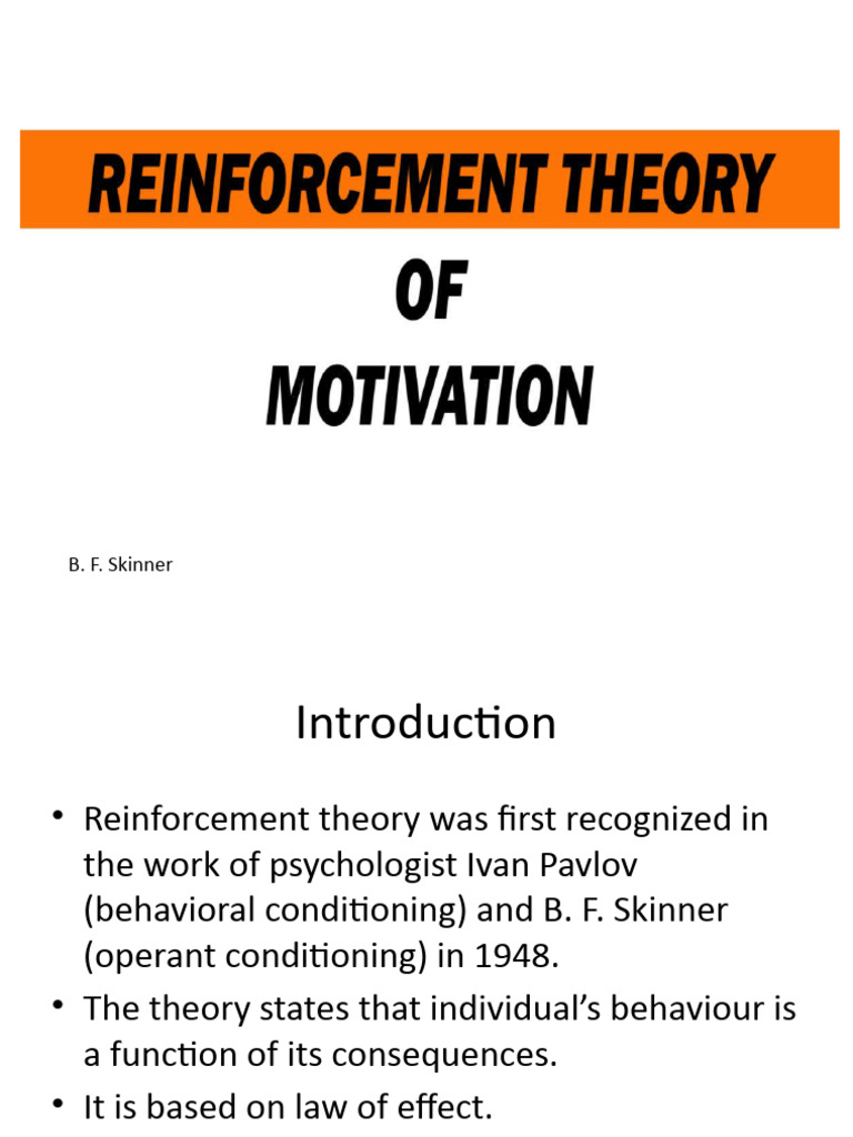 Reinforcement Theory Equity Theory 1 | PDF