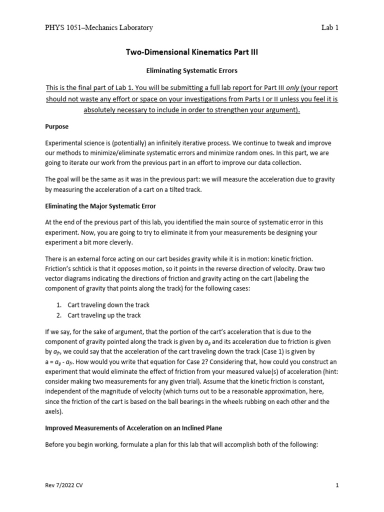 1 Two-Dimensional Kinematics Part III | PDF | Force | Friction