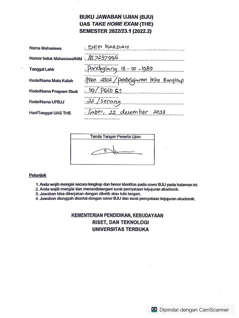 UAS THE Entin Mardiah 857237996 | PDF