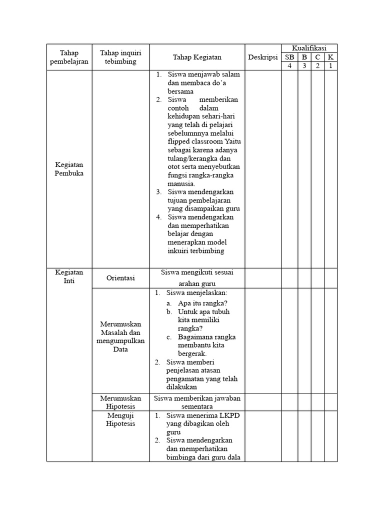 Tabeel OBSERVASI SISWA | PDF