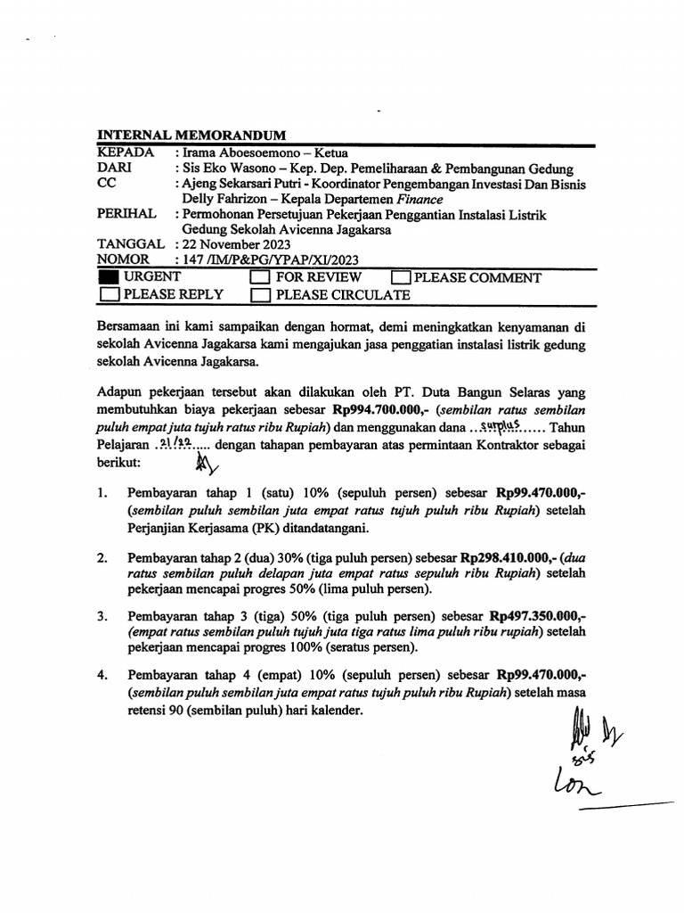 IM - 147 - Instalasi Listrik Gd. JGK - Penwaran Harga & Per Pajak - 2023 | PDF