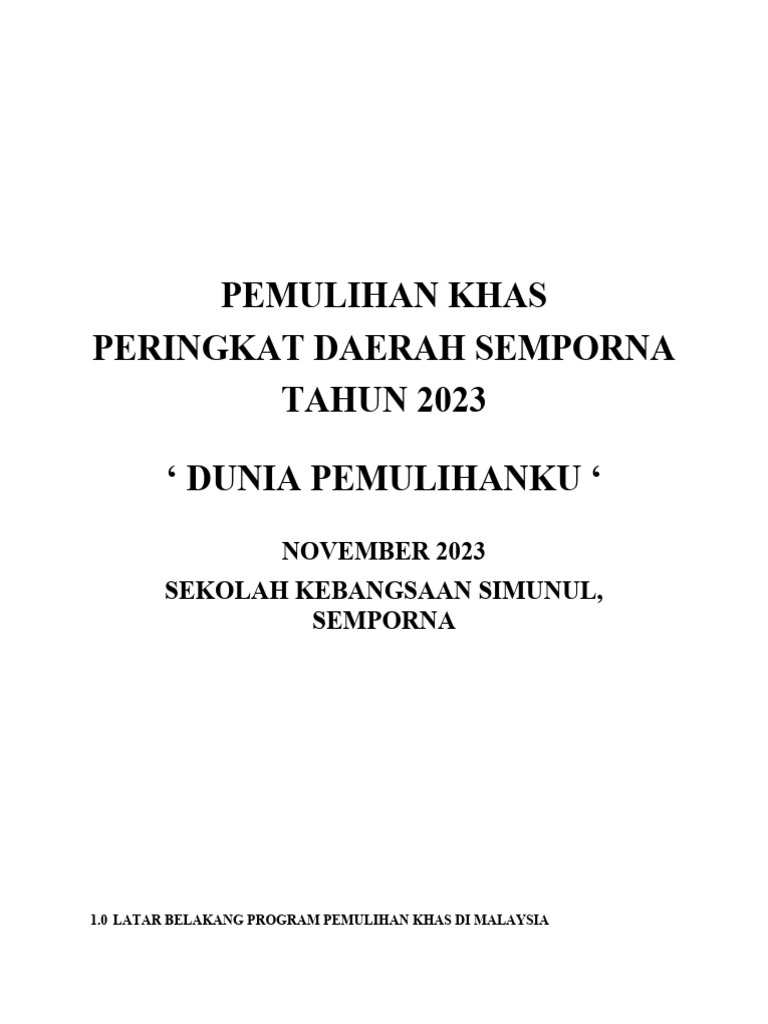 KERTAS CADANGAN KARNIVAL PML | PDF