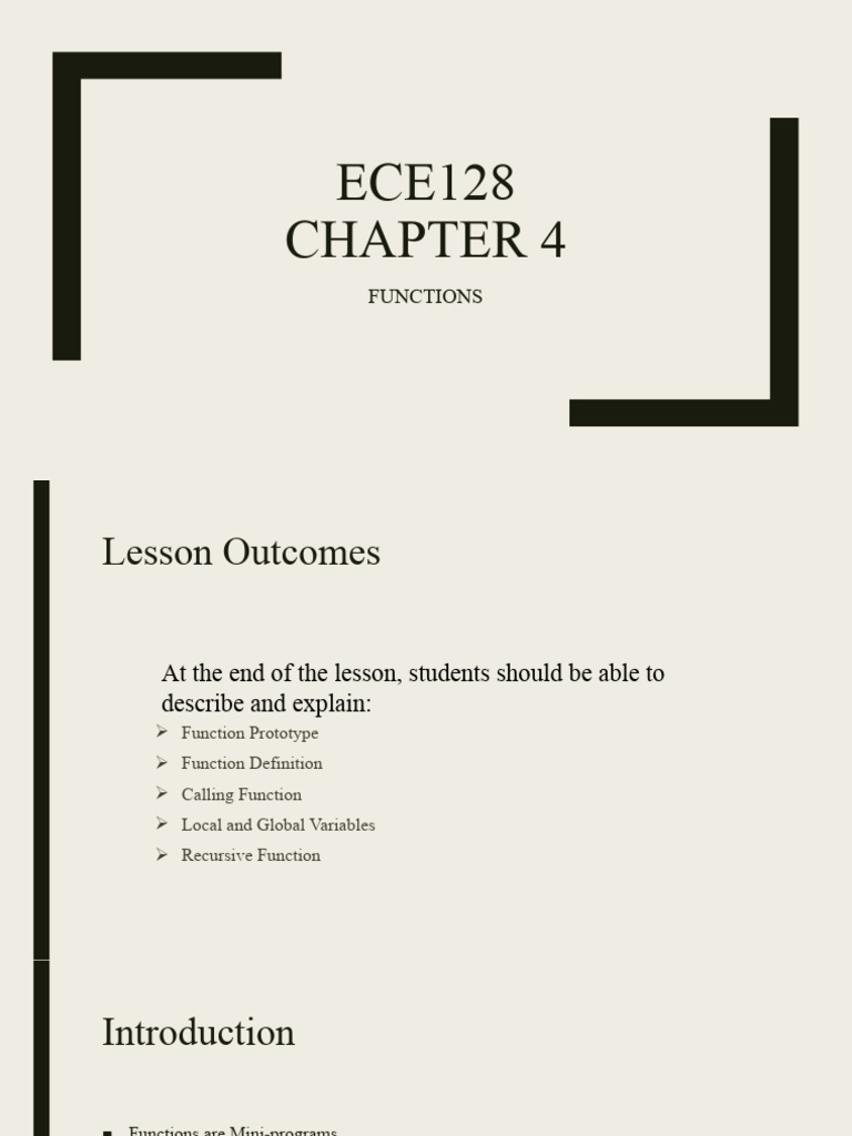 Chapter 4 Functions Ece128 | PDF Chapter 4 Functions Ece128 | PDF