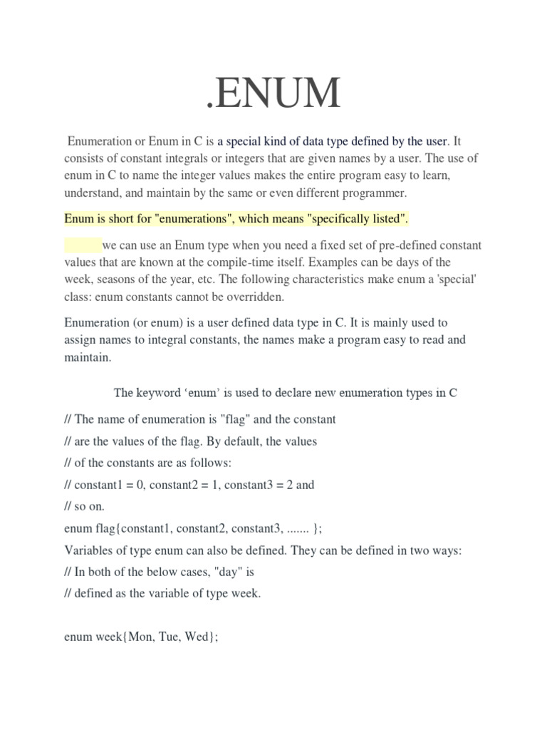 Enum | PDF