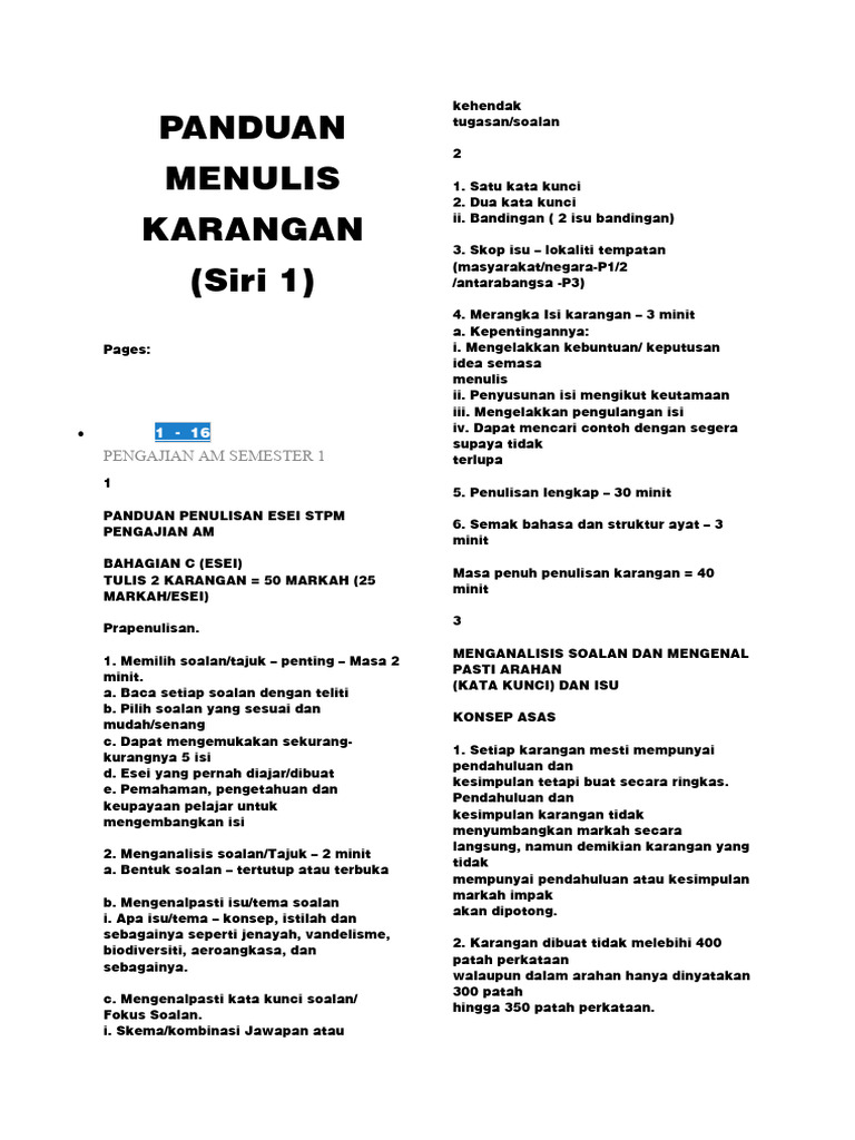 Panduan Menulis Karangan | PDF