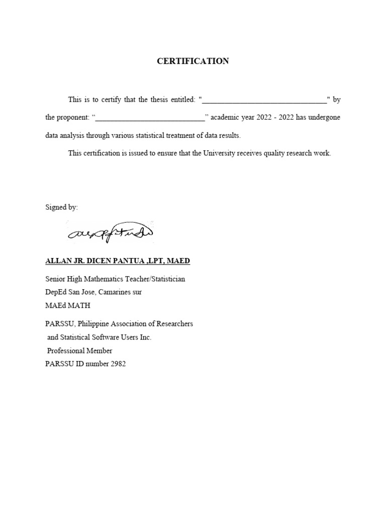 Thesis Data Analysis Certification | PDF | Business