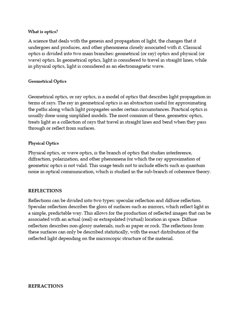 What Is Optics 1 | PDF | Optics | Waves