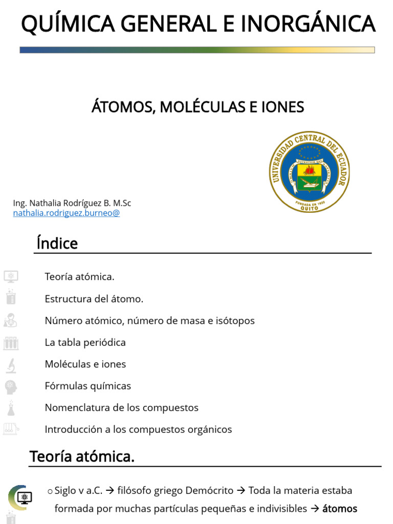 Atomos, Moléculas e Iones | PDF