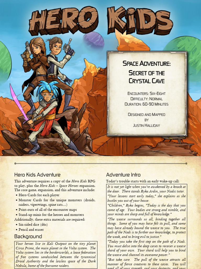 Hero Kids - Space Adventure - Secret of The Crystal Cave | PDF