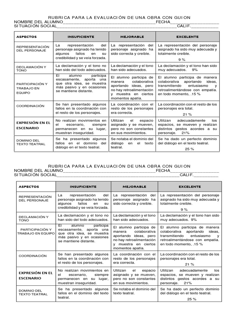 Guion-OBRA Teatral - R-Brica | PDF