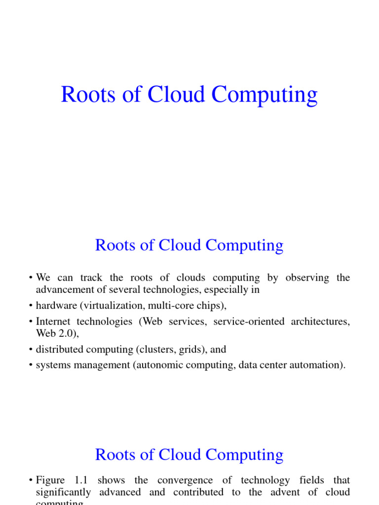 Roots of Cloud Computing | PDF | Virtualization | Cloud Computing