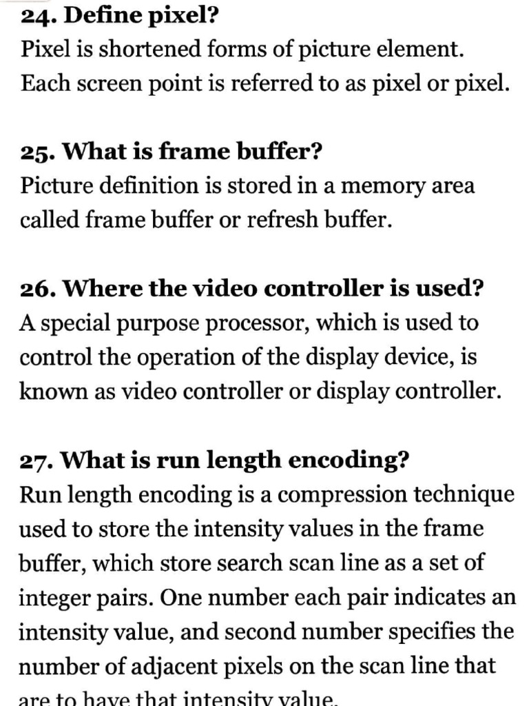 Computer Graphics Viva Questions | PDF | 2 D Computer Graphics | Elementary Mathematics