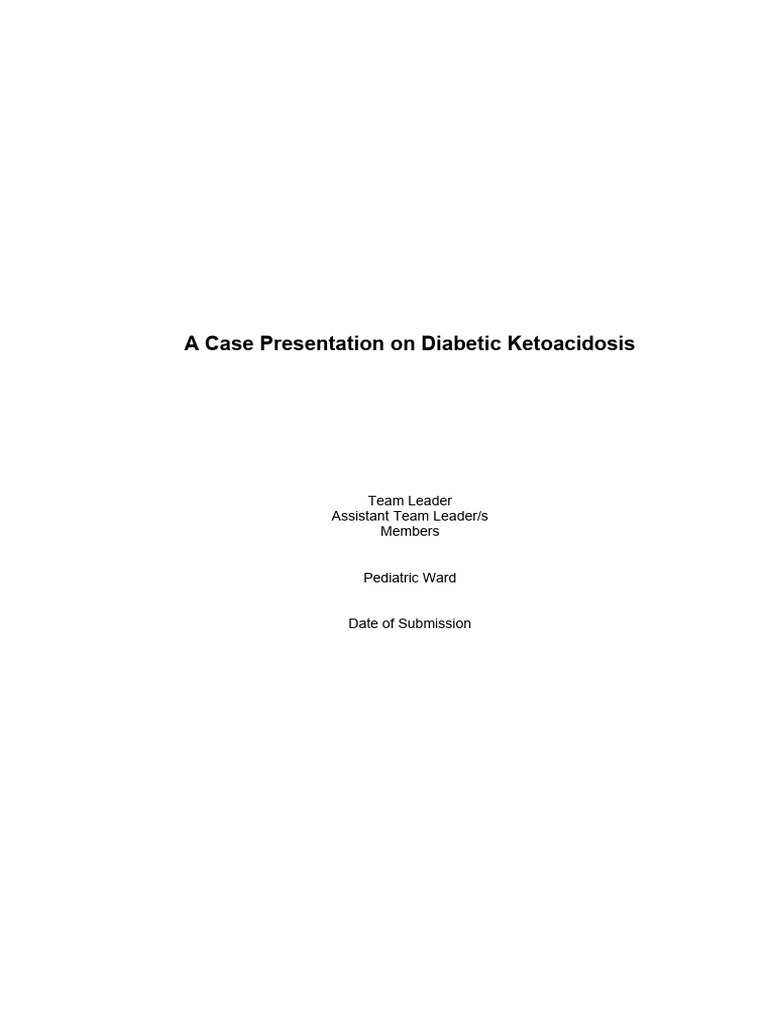A Case Presentation On Diabetic Ketoacidosis | Download Free PDF ...