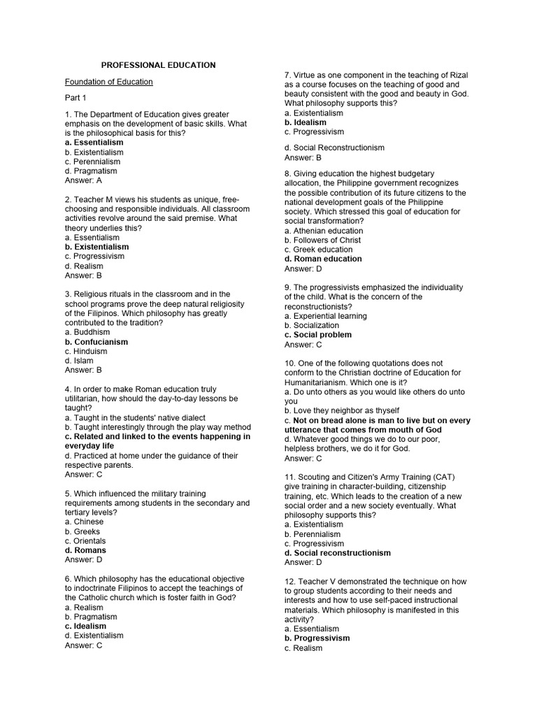 Professional Ed Let Reviewer | PDF