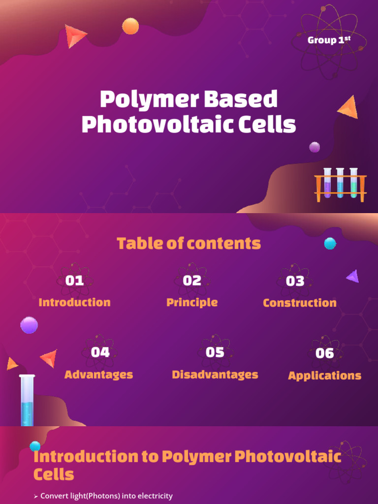 Group 01 Polymer Based Photovoltaic Cell | PDF Group 01 Polymer Based Photovoltaic Cell | PDF