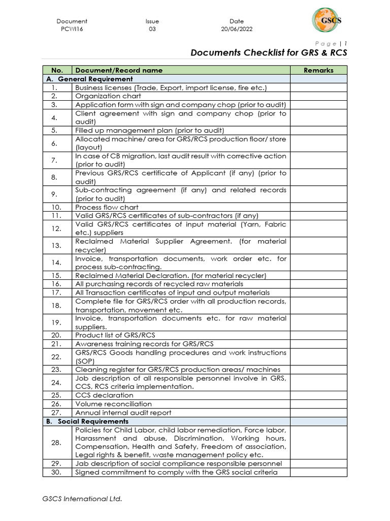 Ac - GRS, RCS, RWS (GSCS) | PDF