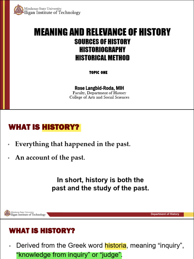 1 Meaning and Relevance of History | Download Free PDF | Primary ...