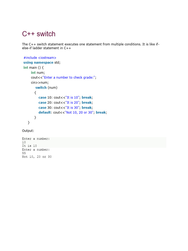 Switch | PDF