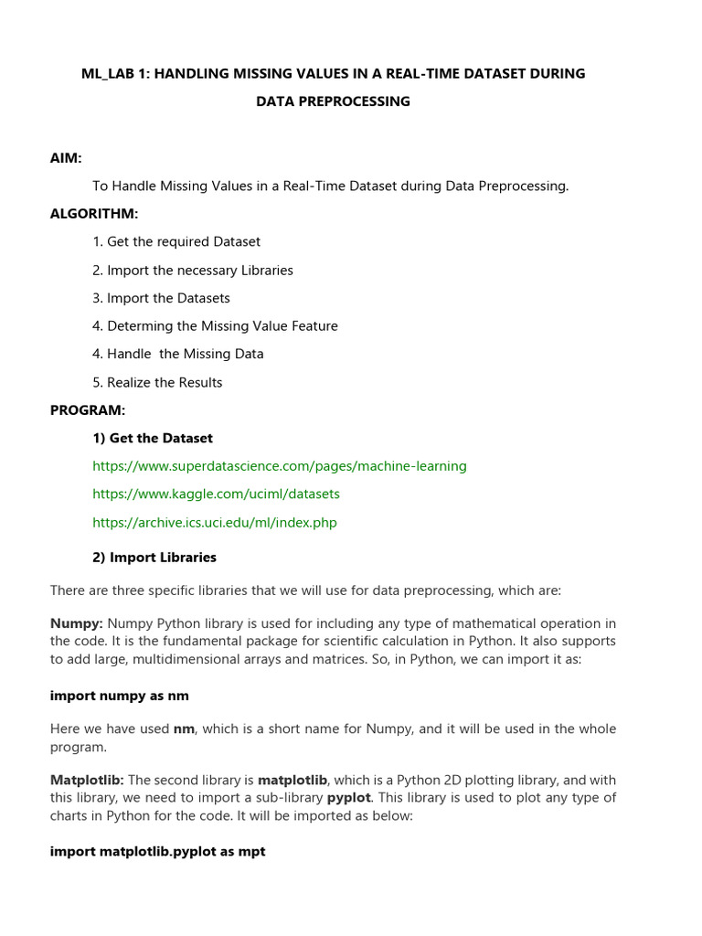 Handle Missing Data in Real-Time | PDF